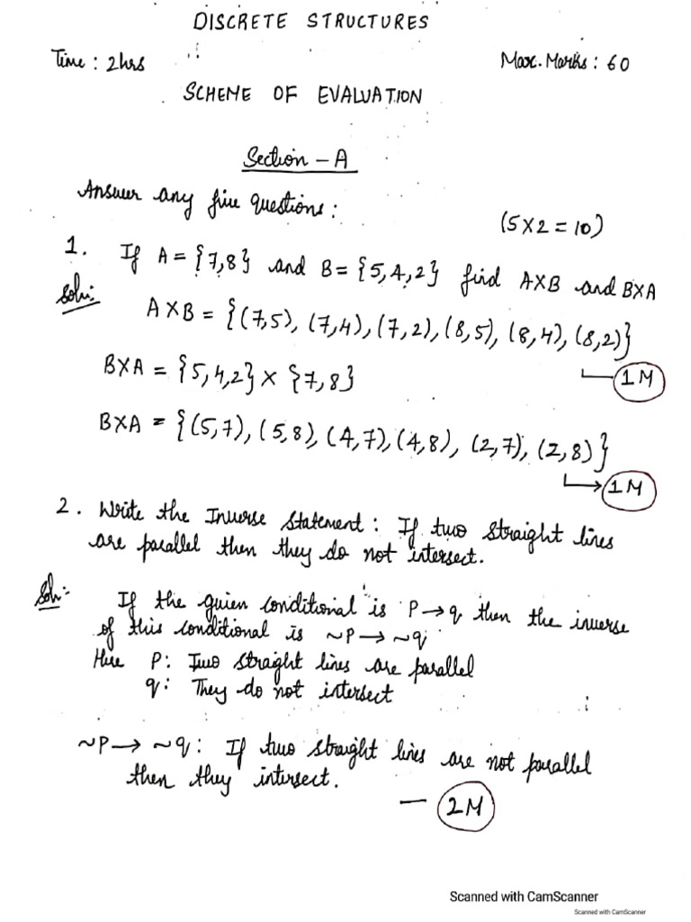 1BCA Discrete Structure Scheme of Valuation | PDF