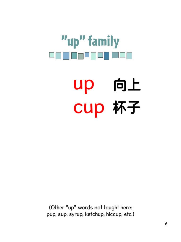 Word Families: Up, Us, Un, Ut, Ub, Um, Ud, Ug | PDF