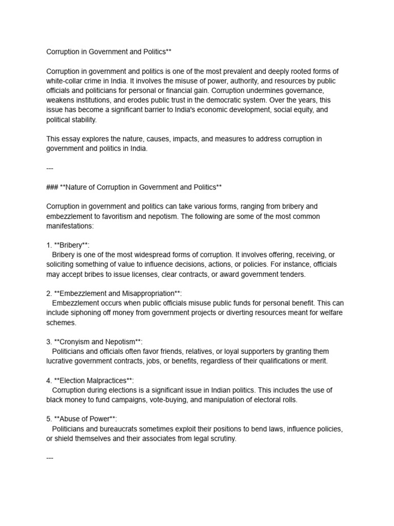 Corruption in Government and Politics | PDF | Political Corruption | Corruption