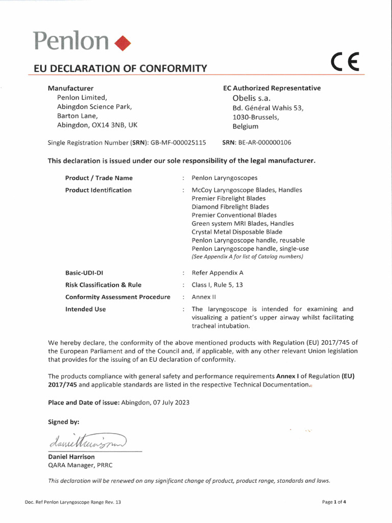 Laryngoscopes DOC Appendix 07JUL2023,-Rev-13 | PDF