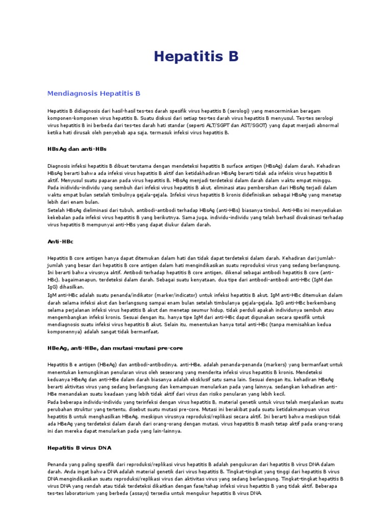Hepatitis B | PDF | Hepatitis B | Infeksi