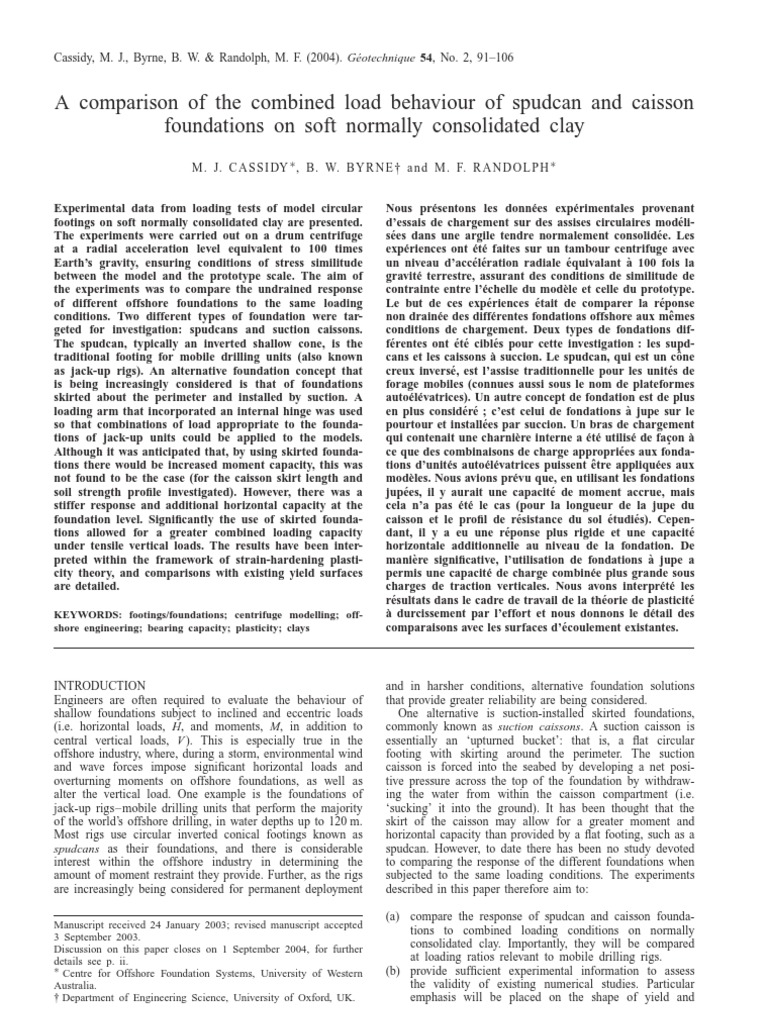 Spud Can | PDF | Deep Foundation | Yield (Engineering)