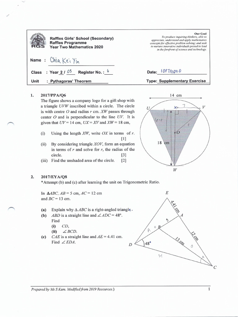 Pythagoras Theorem (Supplementary) | PDF