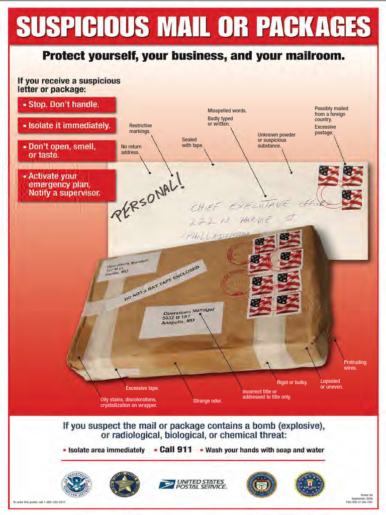 Suspicious Mail Safety Guidelines | PDF
