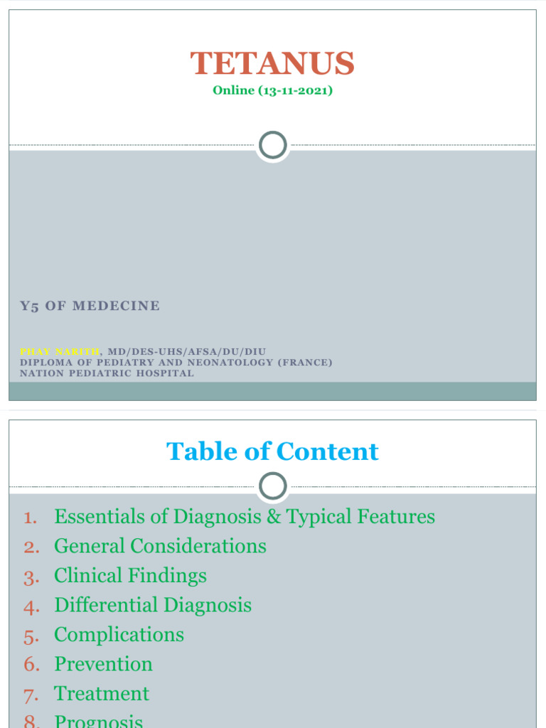 Tetanus | PDF