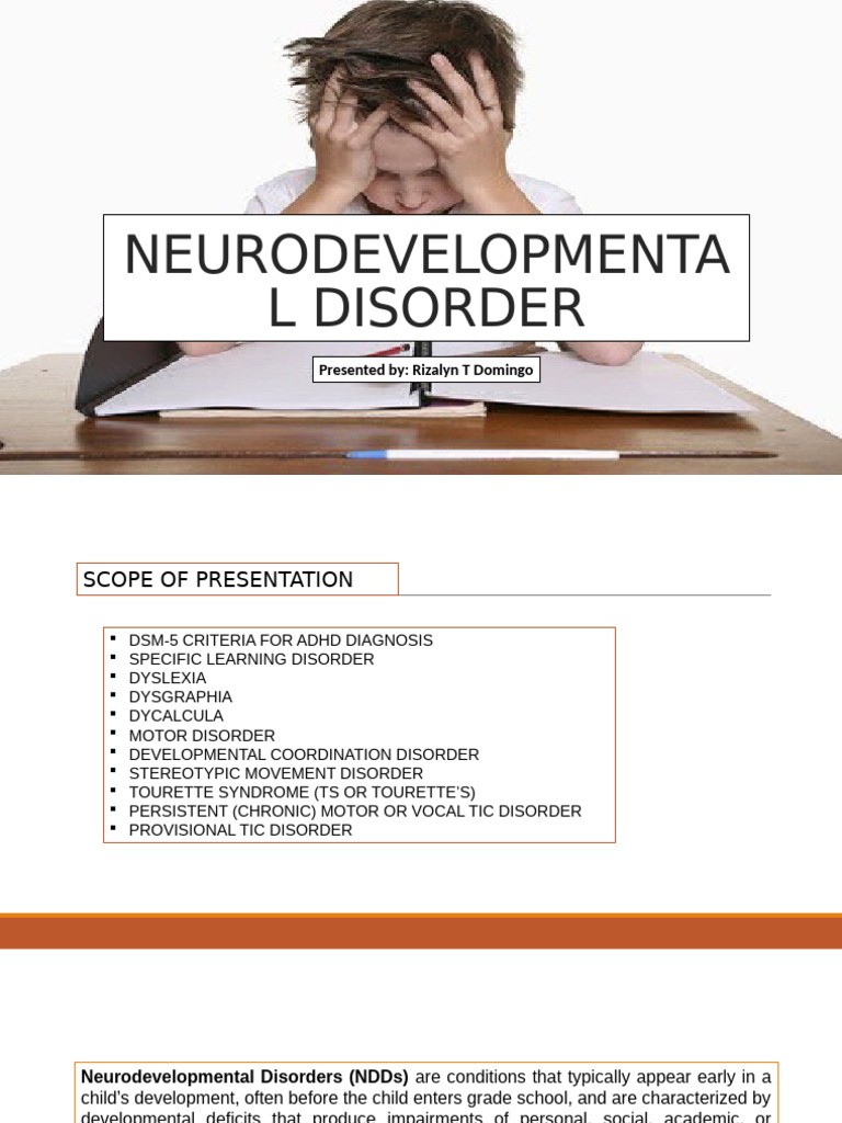 Overview of Neurodevelopmental Disorders | PDF | Tourette Syndrome ...