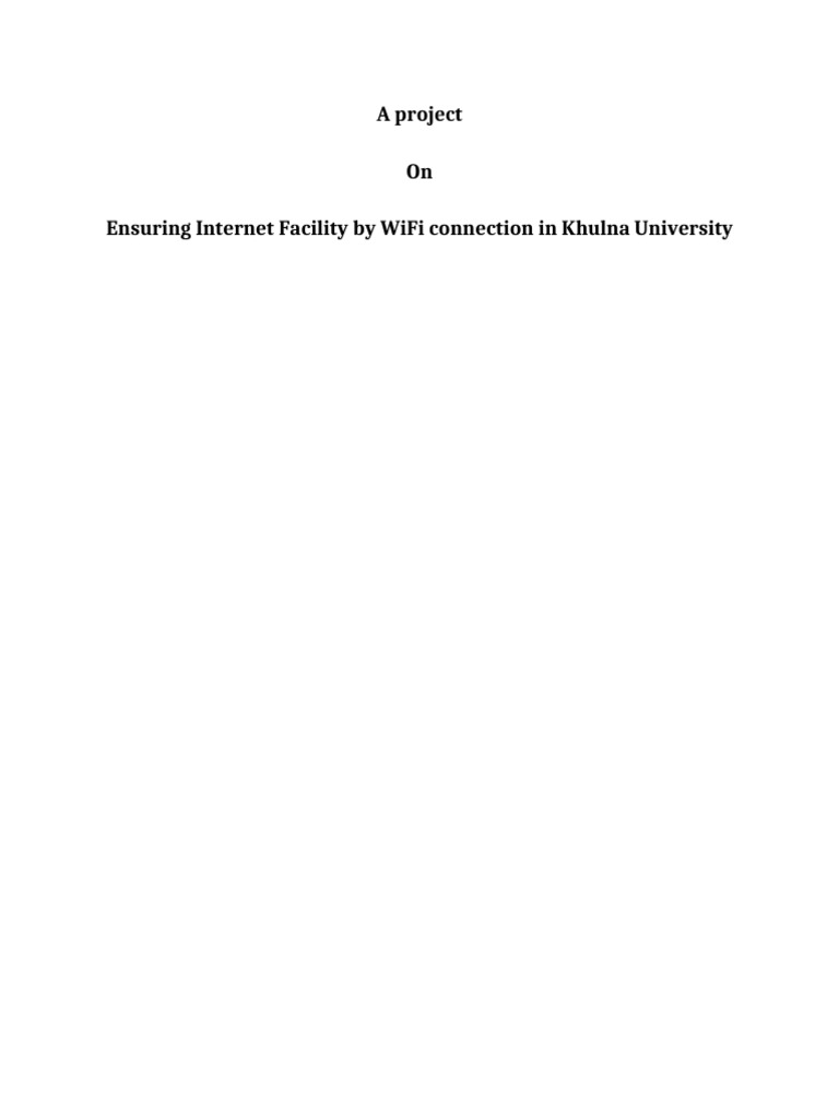 WiFi Internet Project at Khulna University | PDF | Project Management