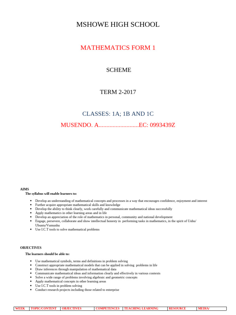 Maths Form 1 Term 2-1-1 | PDF | Educational Technology | Mathematics