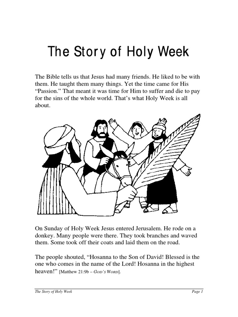 Holy Week Story | PDF | Gospel Of Matthew | Crucifixion