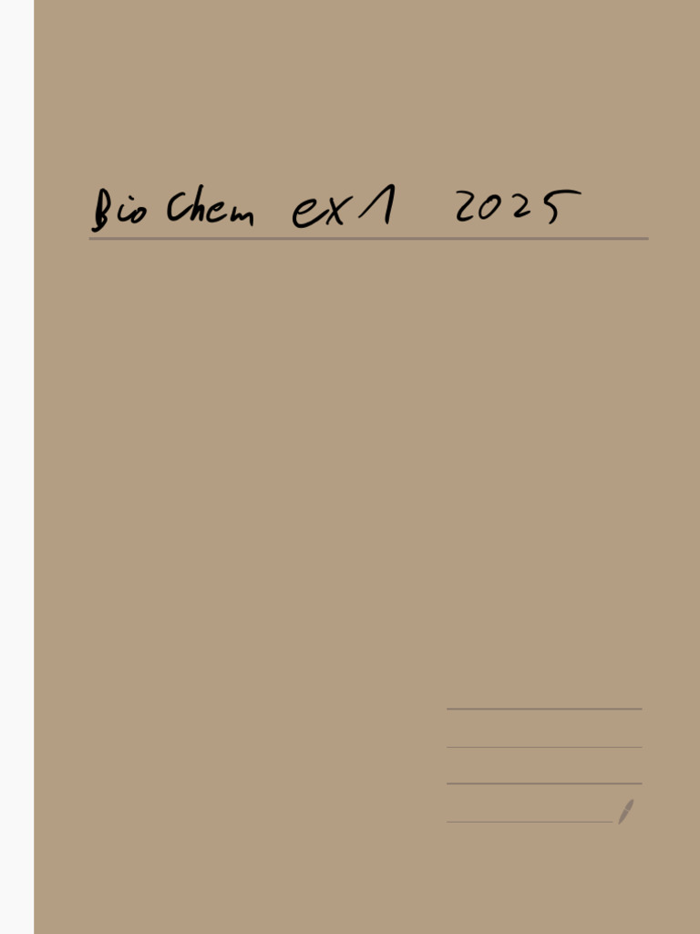 Bio Chem Exercise 01 | PDF