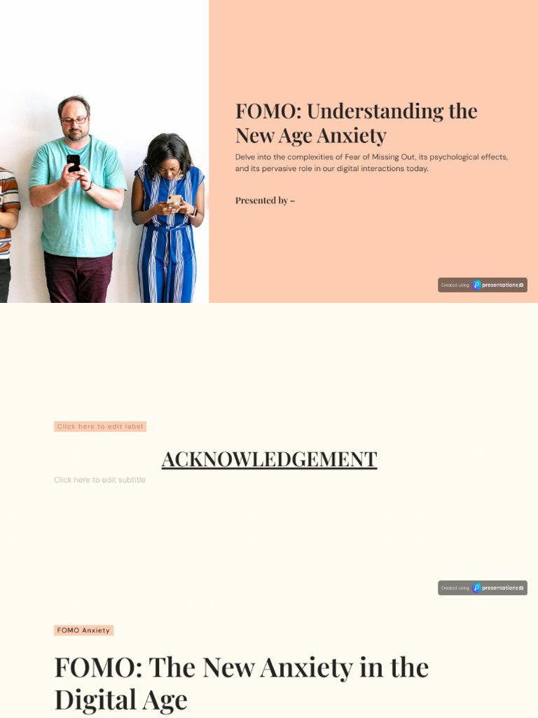 FOMO The New Anxiety Presentation | PDF