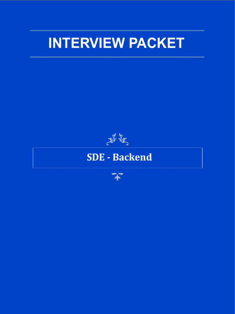 Interview Packet SDE Backend | PDF