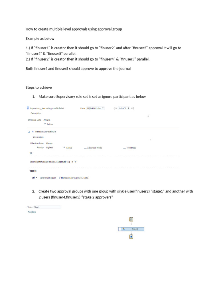 How To Create Multiple Level Approvals Using Approval Group | PDF