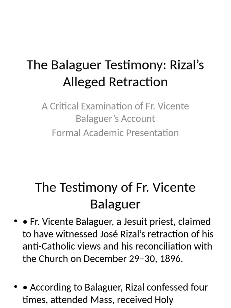 Balaguer Testimony Presentation | PDF