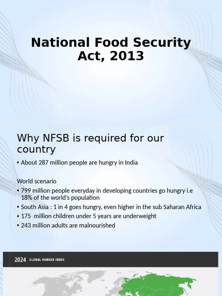 National Food Security Act Overview | PDF | Food Security | Malnutrition