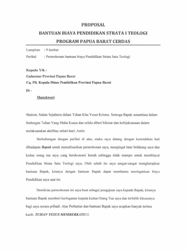 Proposal Gidion Dowansiba | PDF