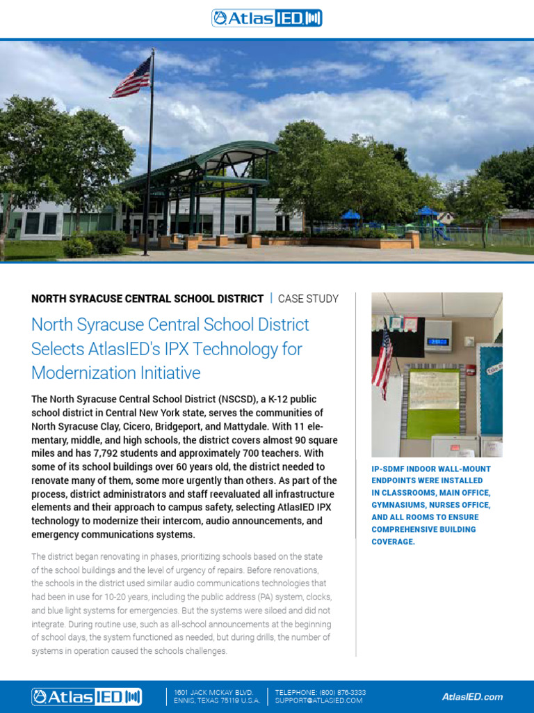 ATS007513 North Syracuse Central School District Case Study | PDF ...