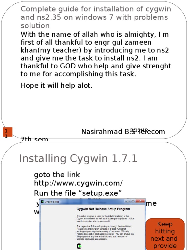 Cygwin & NS2.35 Installation Guide | PDF | Directory (Computing ...