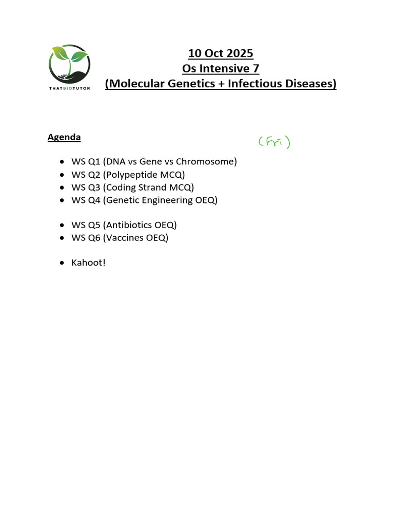 (Fri Inkings - MR Keefe) 10 Oct 2025 Os Intensive 7 (Molecular Genetics ...