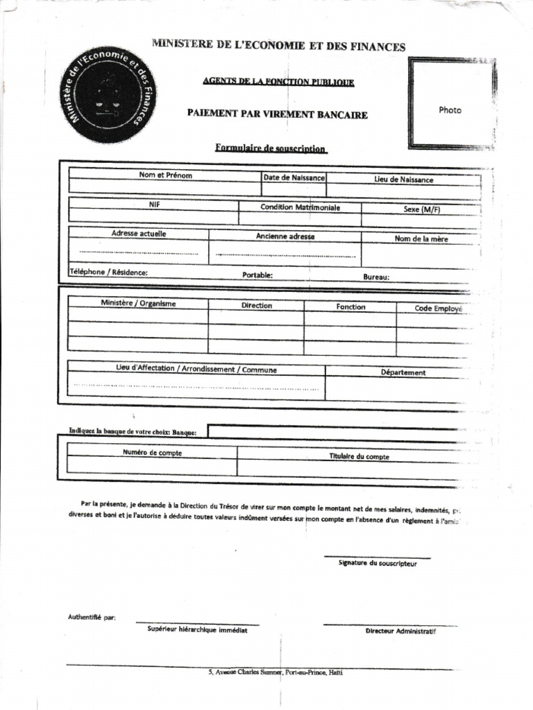 Forme de Paiement Bancaire MEF | PDF