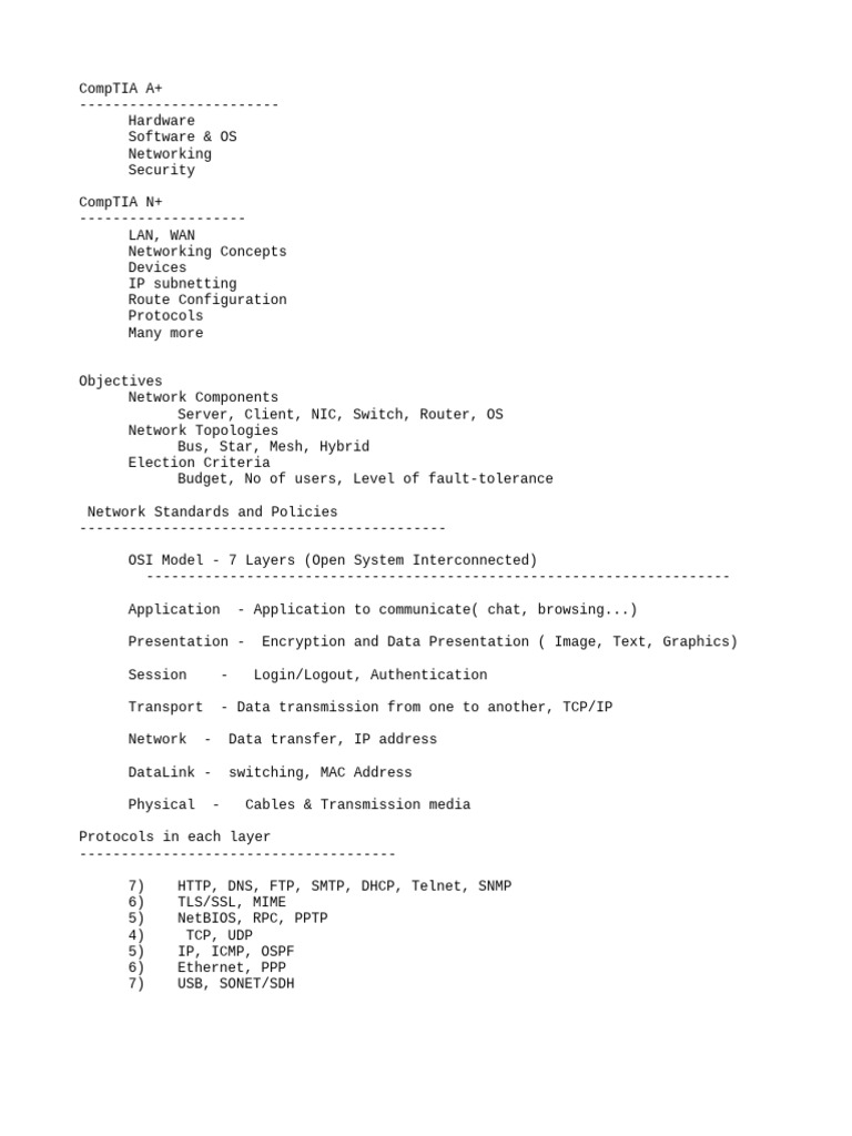 N+ Classnotes - 01 | PDF