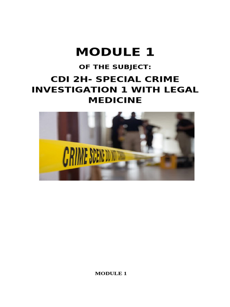Cdi 201 Module 1 2ND Sem Sy 2021 2022 | PDF | Forensic Science | Crime ...