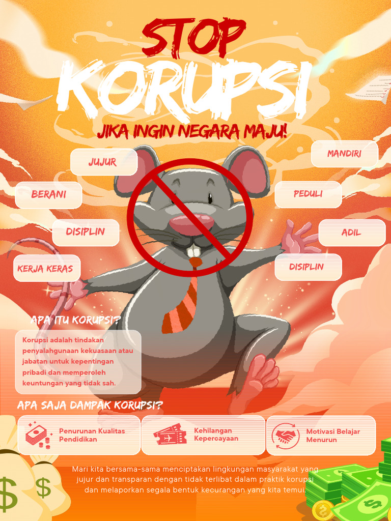 Poster Stop Korupsi Ilustratif Oranye Dan Kuning - 20250928 - 203614 ...