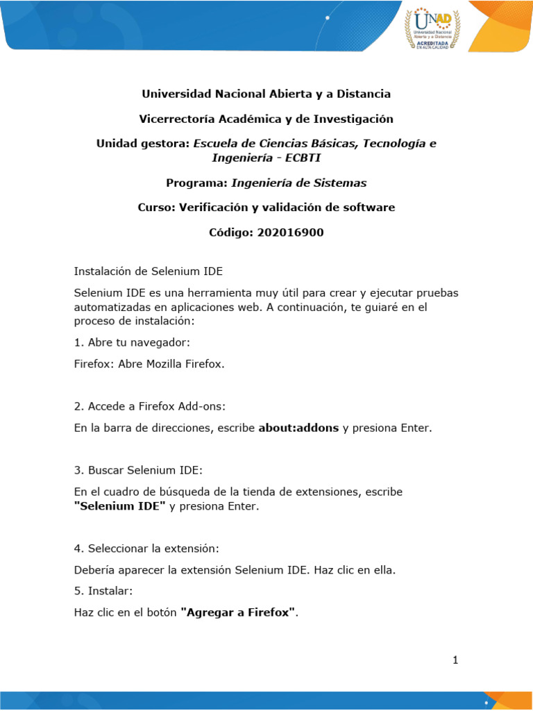Anexo 1 - Instalación Selenium IDE | PDF