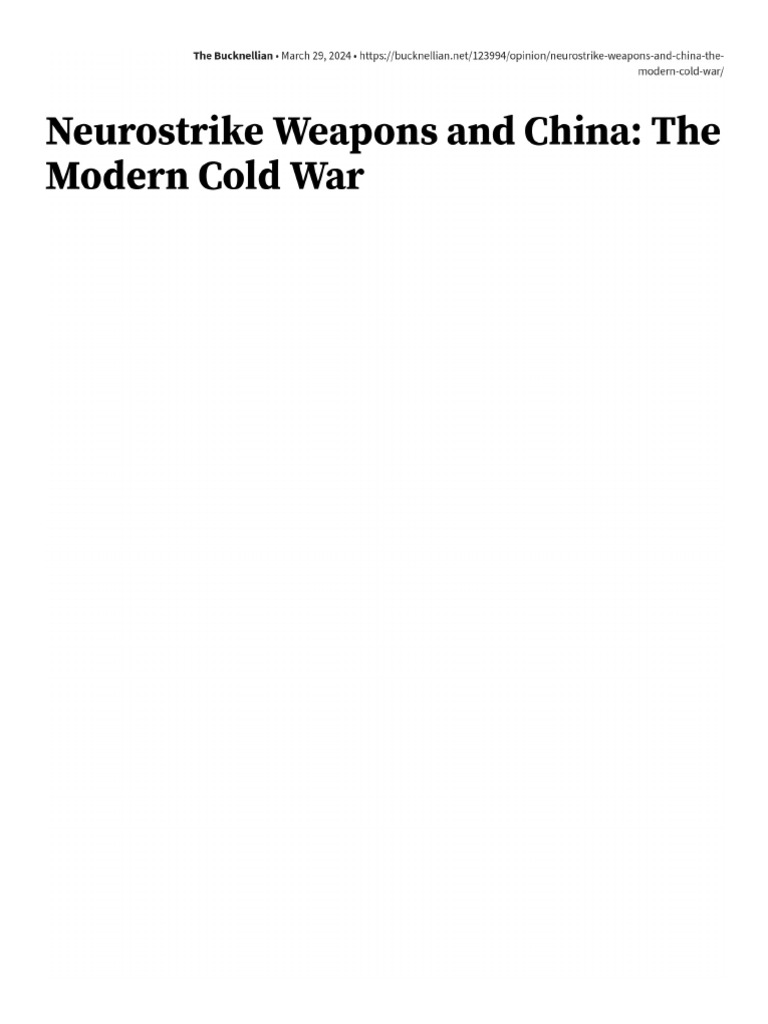 Neurostrike Weapons and China The Modern Cold War | PDF