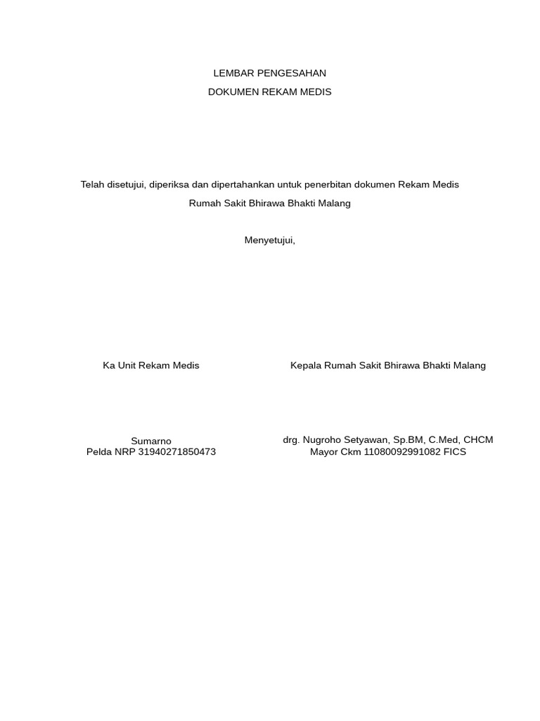 LEMBAR PENGESAHAN DOKUMEN | PDF