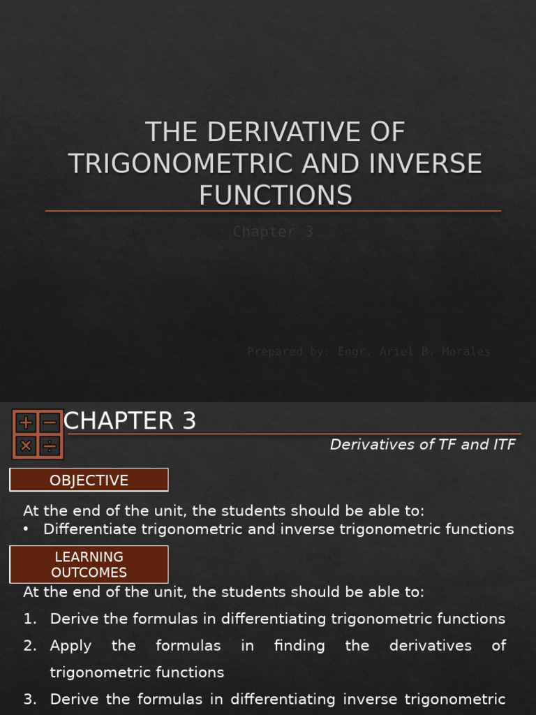Differential Calculus - Chapter 3 - Trigo | PDF | Trigonometric Functions | Trigonometry