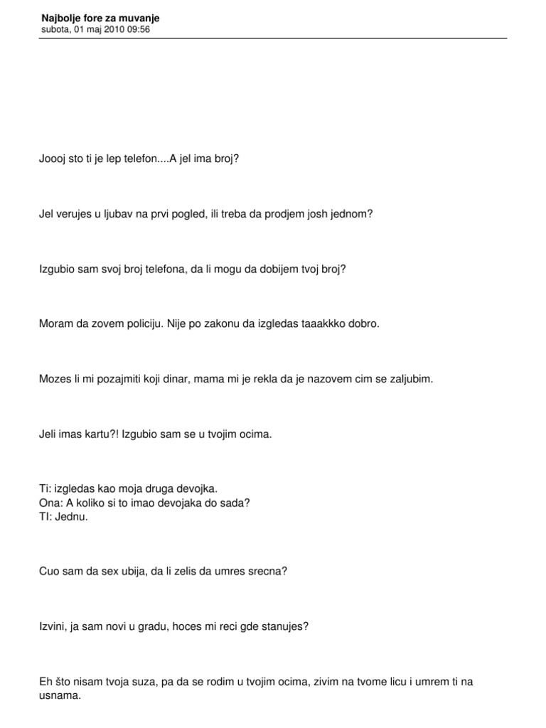 Najbolje Fore Za Muvanje | PDF