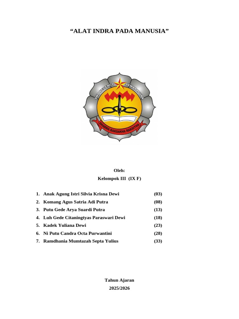 Alat Indra Manusia: Fungsi dan Struktur | PDF