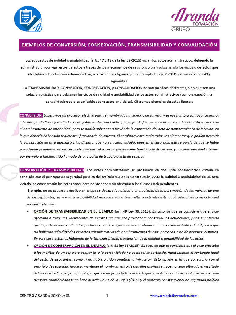 Anexo-Ejemplos Conservación Conversión y Convalidación - Oct19.R | PDF | Gobierno | Justicia