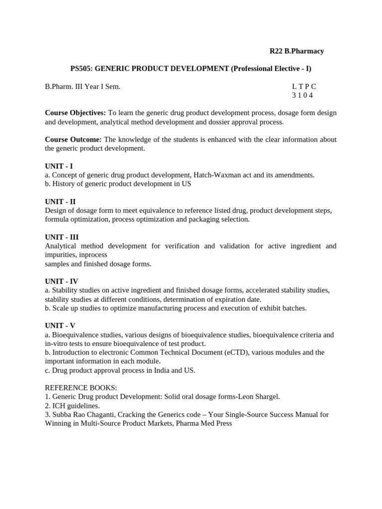 R22 - Generic Product Development Syllabus - NNRG | PDF
