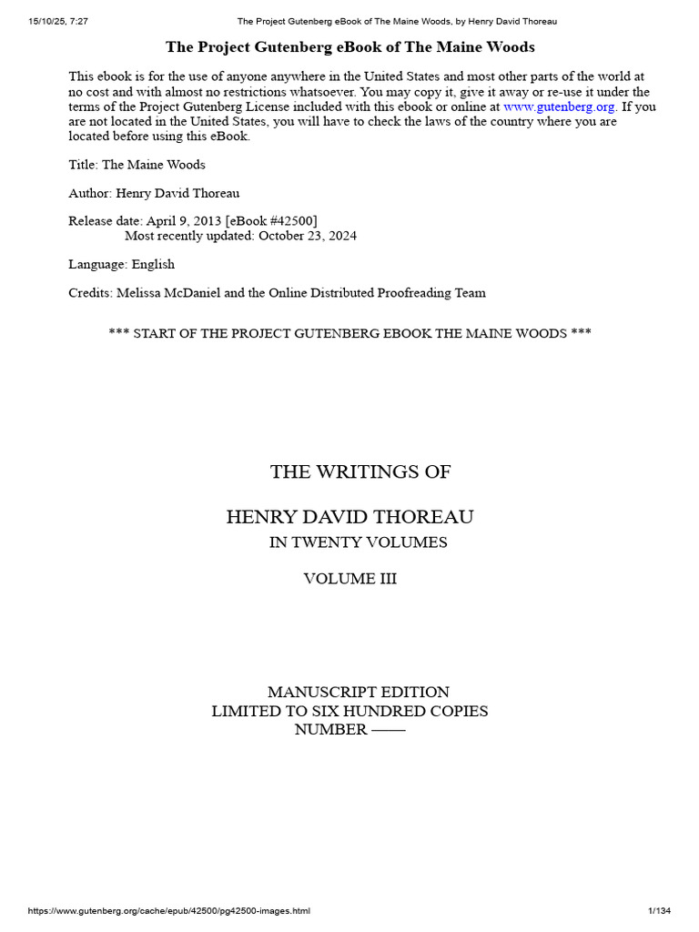 The Maine Woods, by Henry David Thoreau | PDF | Henry David Thoreau | Trees