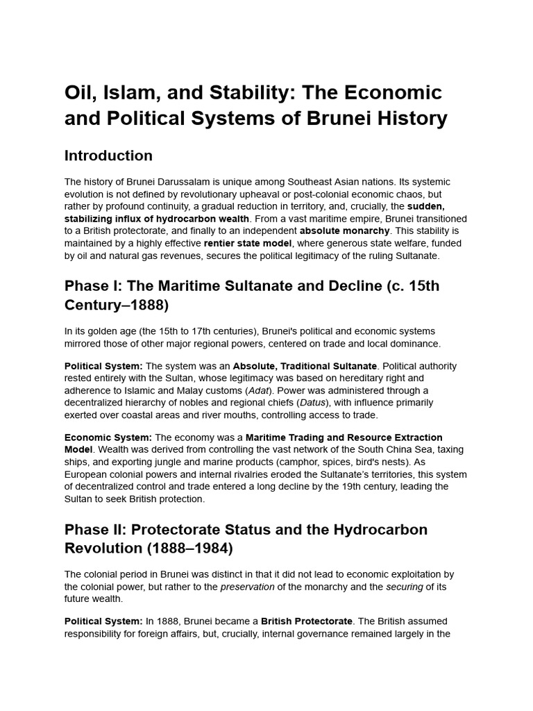 Oil, Islam, and Stability - The Economic and Political Systems of ...