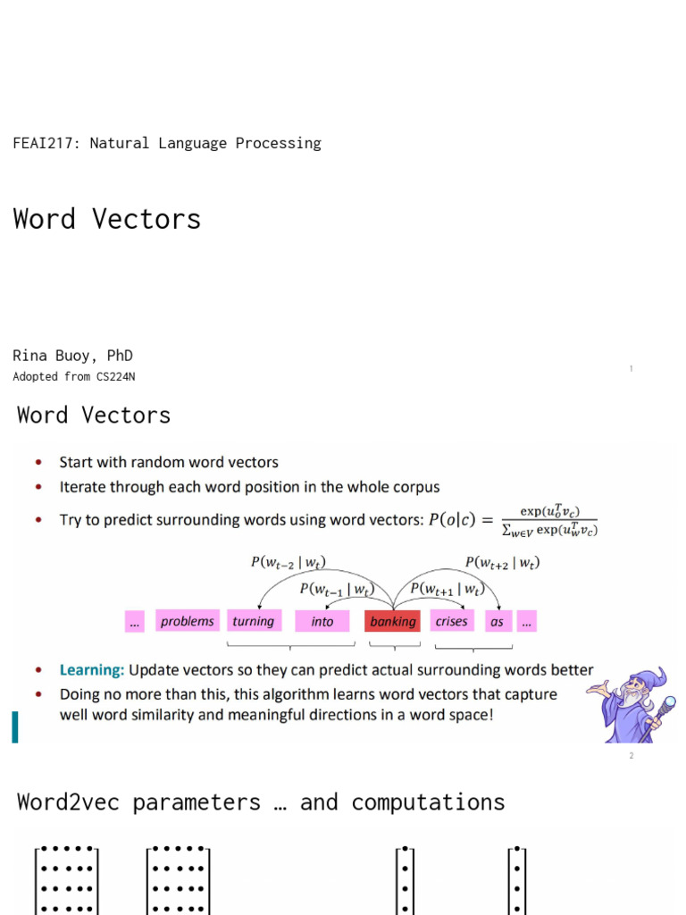 Understanding Word Vectors in NLP | PDF | Euclidean Vector | Matrix ...