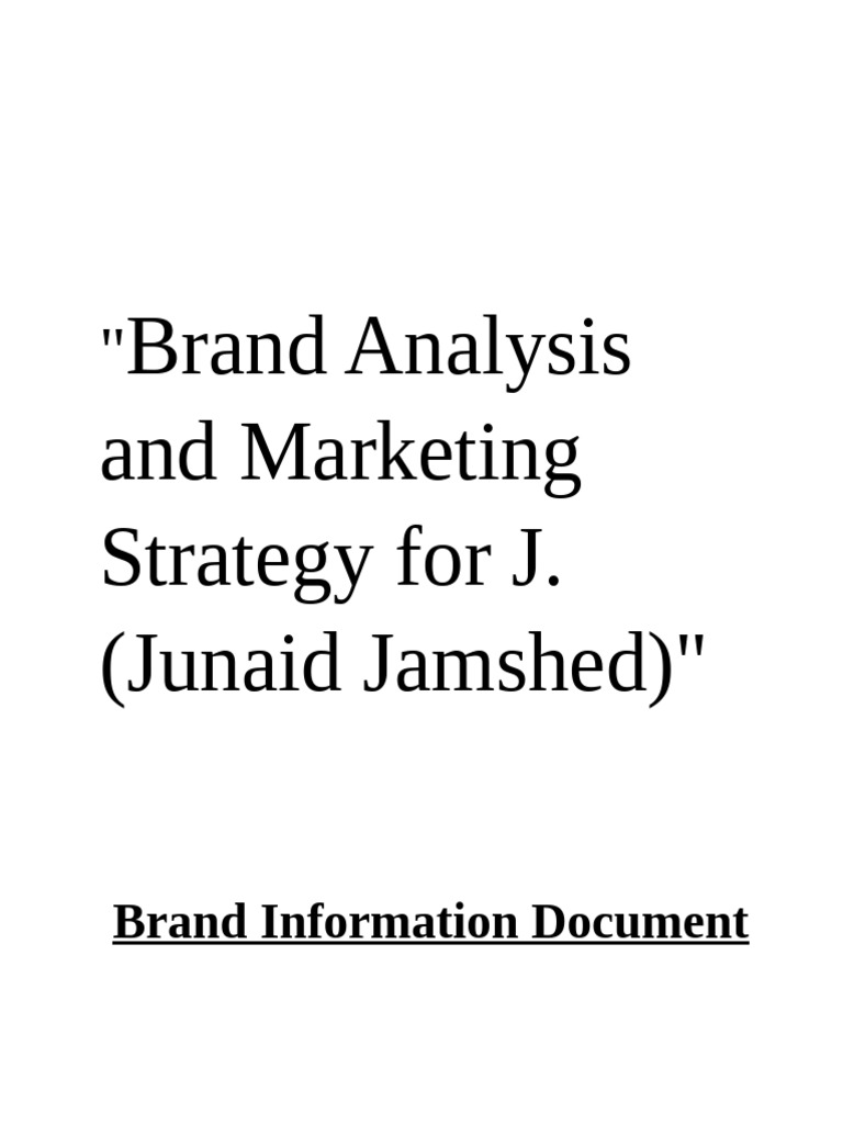 Brand Analysis and Marketing Strategy For J Module 1 | PDF | Brand