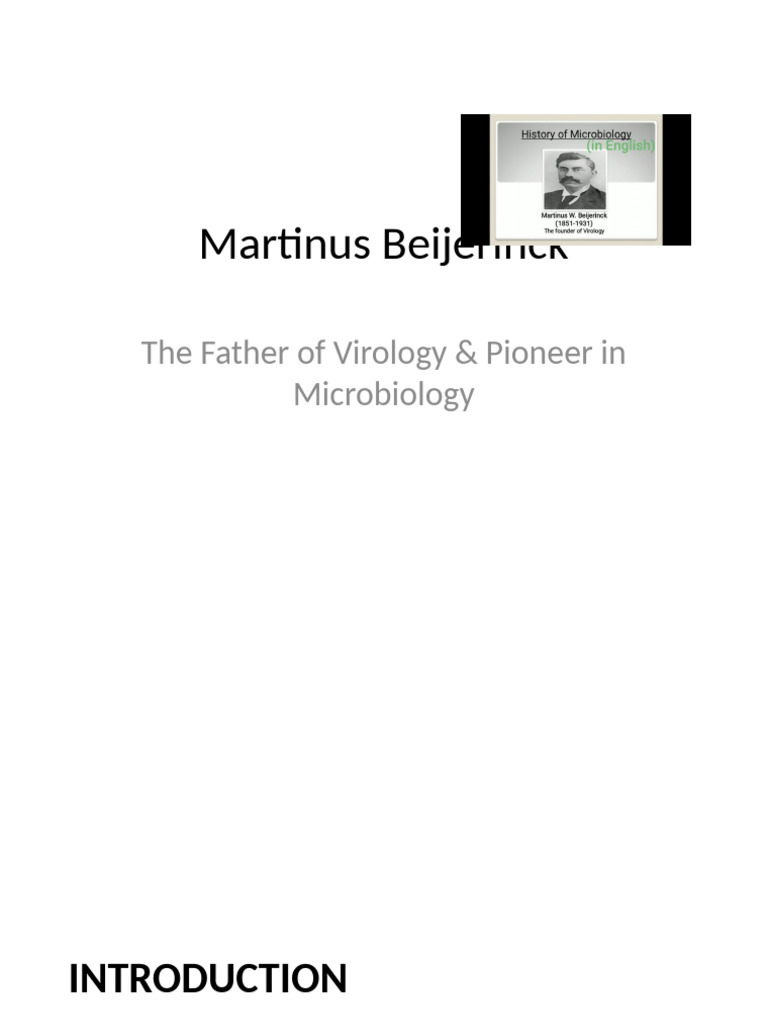 Martinus Beijerinck: Virology Pioneer | PDF