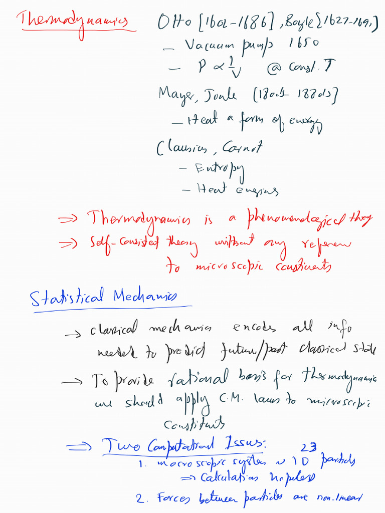 LectureNotes - Weeks - 1-3 - Statistical Mechanics | PDF