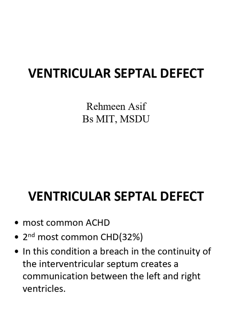 Understanding Ventricular Septal Defect | PDF | Ventricle (Heart ...