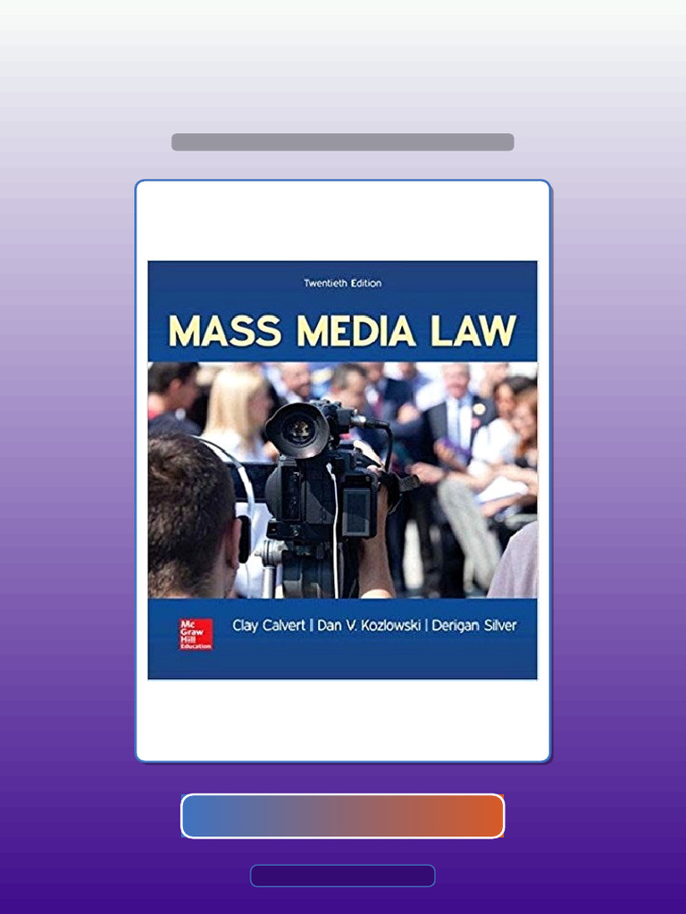 Mass Media Law 20th Edition by Don Pember Get It Now | PDF | Curriculum ...