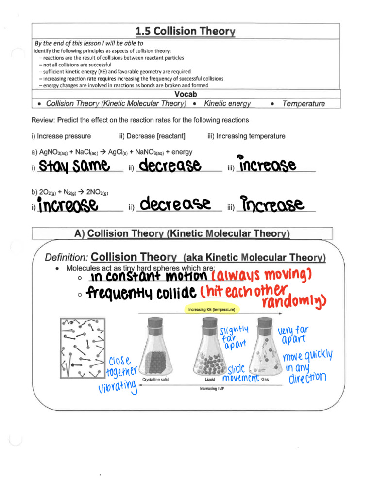 1.5 Collision Theory Notes | PDF | Physical Quantities | Chemistry