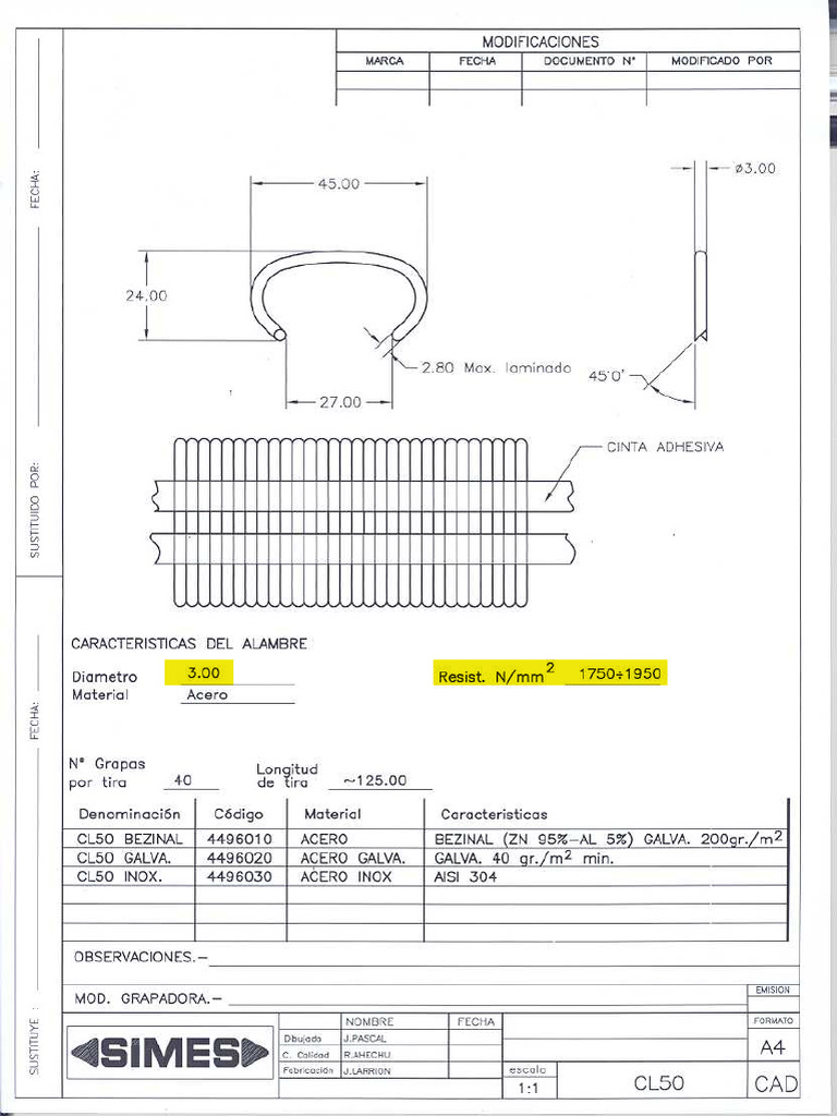 Grapa CL50 | PDF