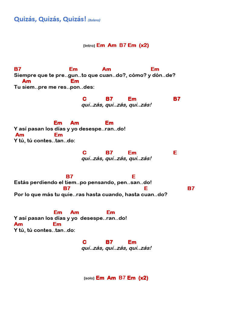 Quizás, Quizás, Quizás | PDF
