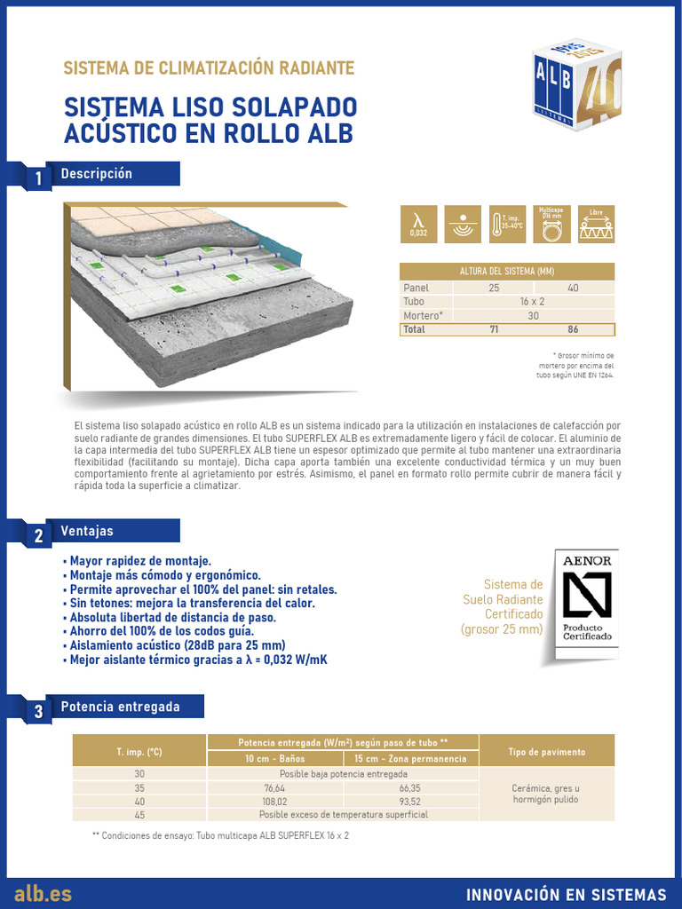 25-1005 - Alb - Sistema Liso Solapado Acústico en Rollo | PDF ...