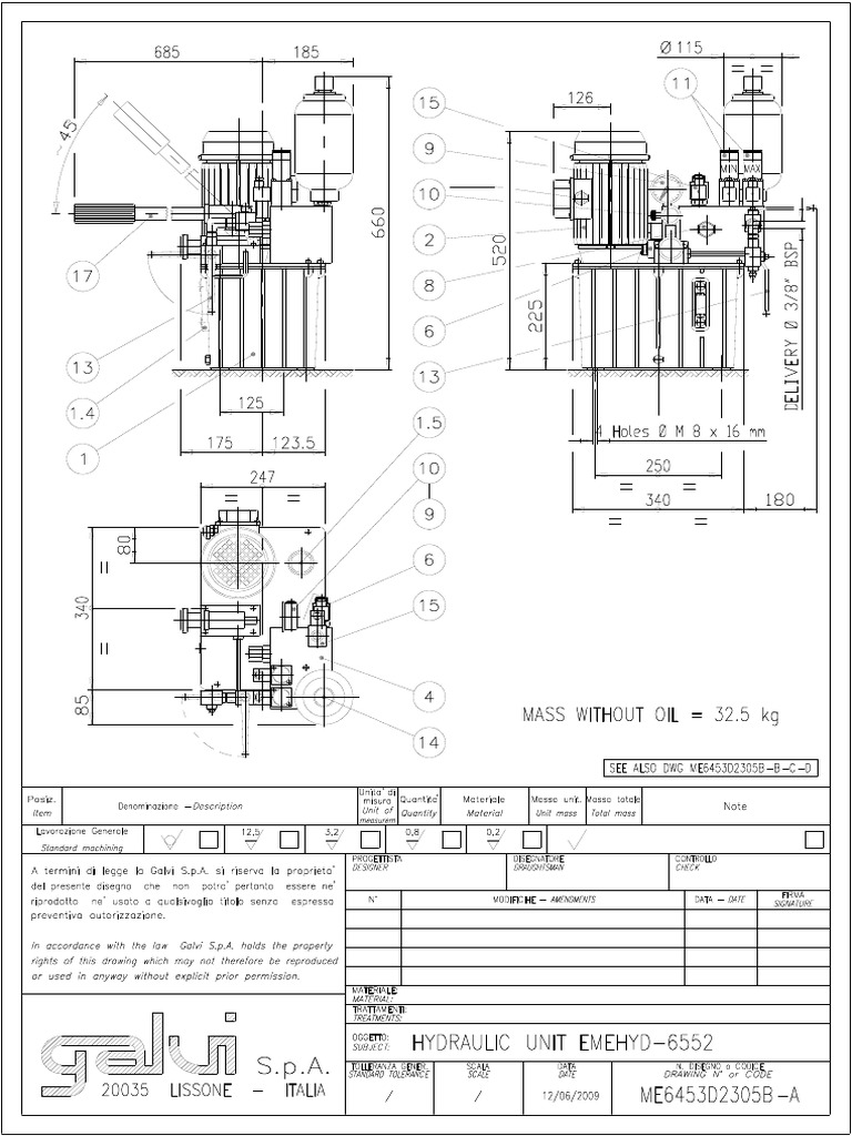 Galvi Hydraulic Unit Emehyd 6552 | PDF