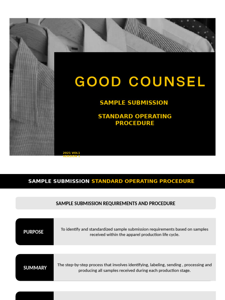 Apparel Sample Submission SOP Guide | PDF | Sampling (Statistics)
