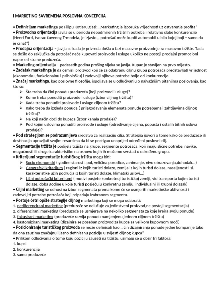 I Marketing-Savremena Poslovna Koncepcija | PDF
